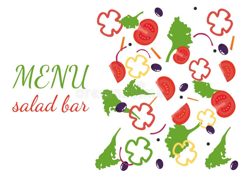 Salad Bar. Fresh Vegetables Stock Illustration - Illustration of ...