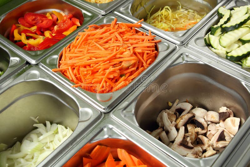 Salad Bar for Restaurnat Kitchen Stock Image - Image of thai ...