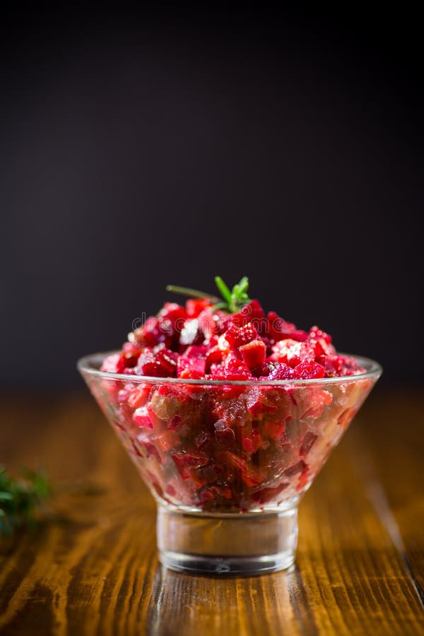 Salad Boiled Vegetables Salad on a Wooden Table Stock Image - Image of ...
