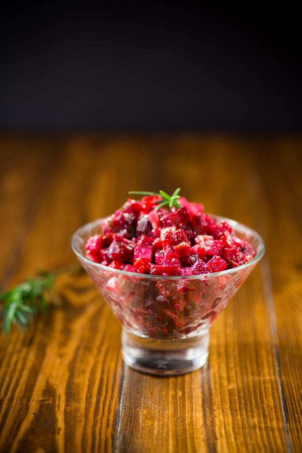 Salad Boiled Vegetables Salad on a Wooden Table Stock Photo - Image of ...