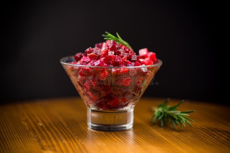 Salad Boiled Vegetables Salad on a Wooden Table Stock Image - Image of ...
