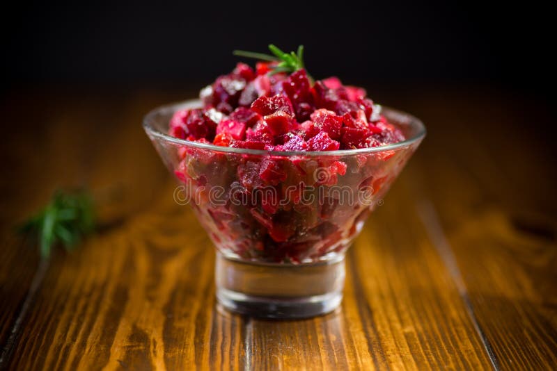 Salad Boiled Vegetables Salad on a Wooden Table Stock Photo - Image of ...