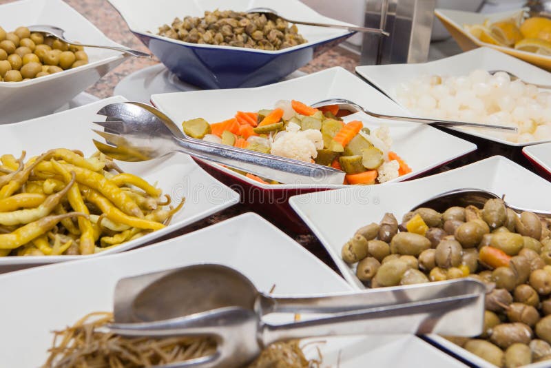 Salad Buffet of Pickles and Olives Stock Photo - Image of appetizer ...