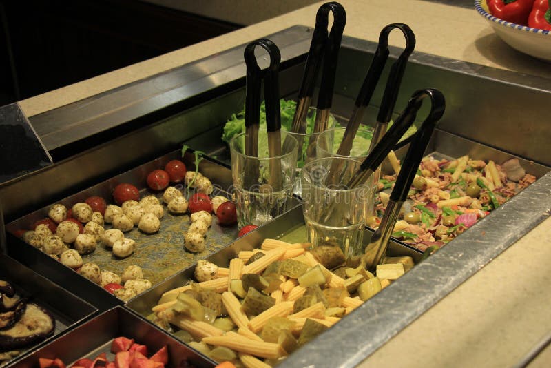 Salad buffet at restaurant stock photo. Image of snack - 71481314