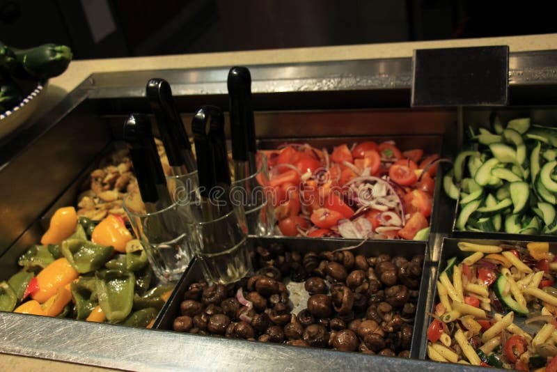 Salad buffet at restaurant stock image. Image of merchandise - 71481319