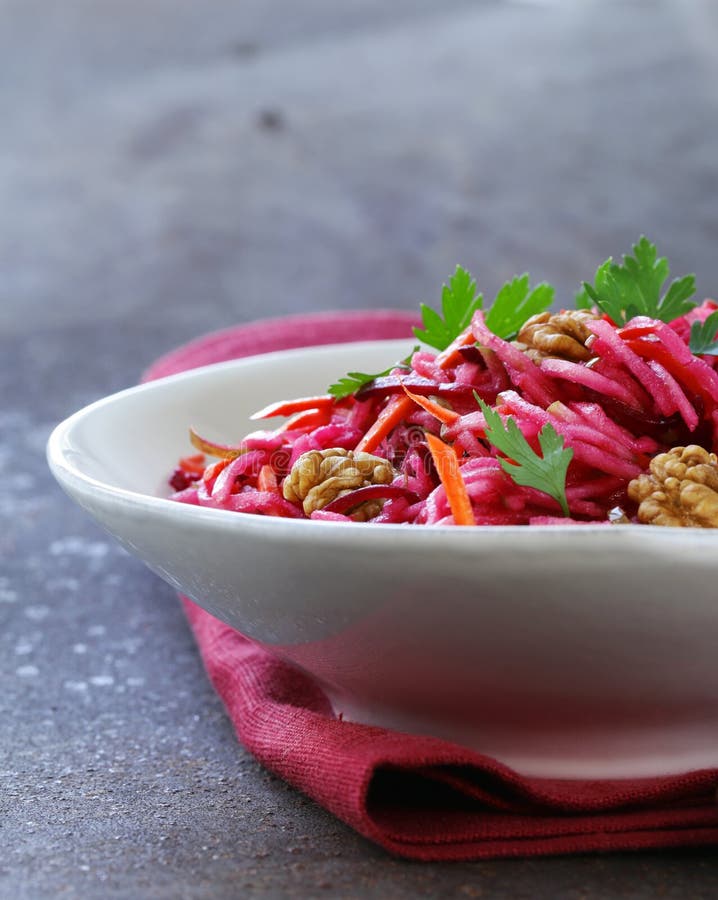 Grated Beetroot, Carrot And Apple Salad Stock Image - Image of parsley ...