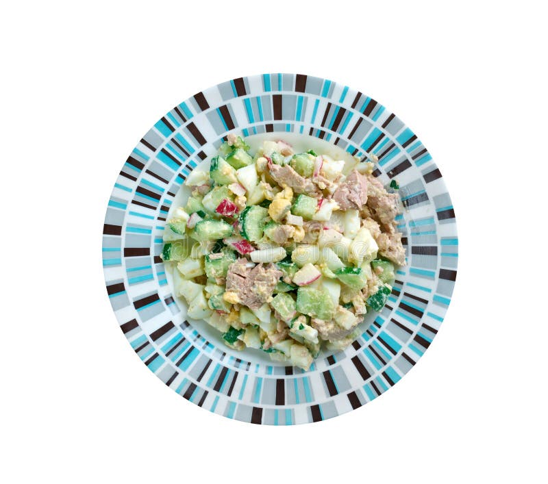 Salad with cod liver stock photo. Image of food, fish - 72993630