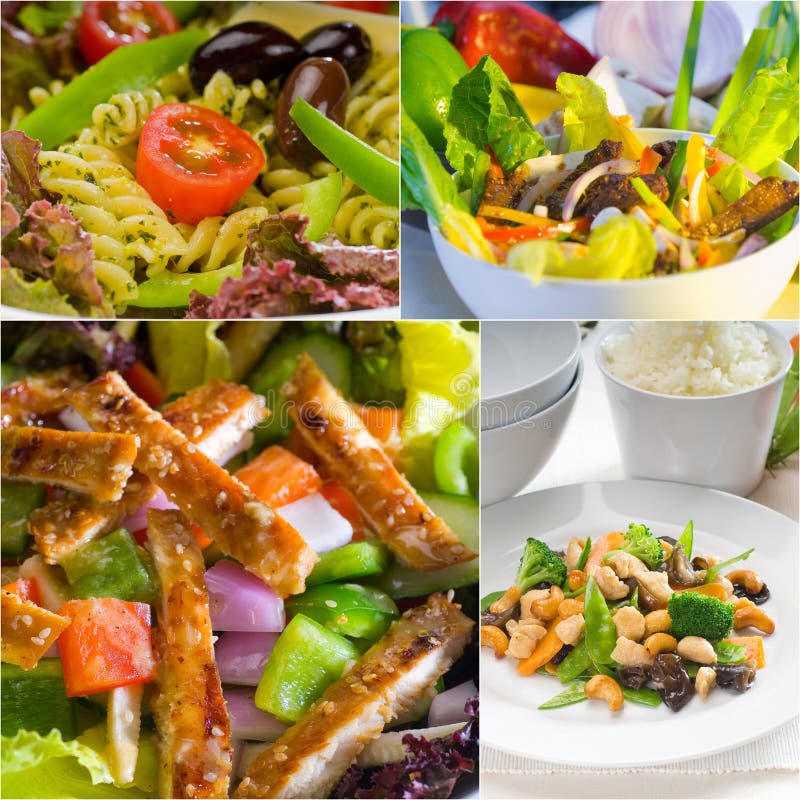Salad Collage Composition Nested on Frame Stock Photo - Image of ...