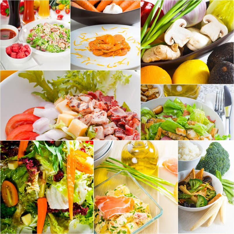 Salad Collage Composition Nested on Frame Stock Photo - Image of green ...