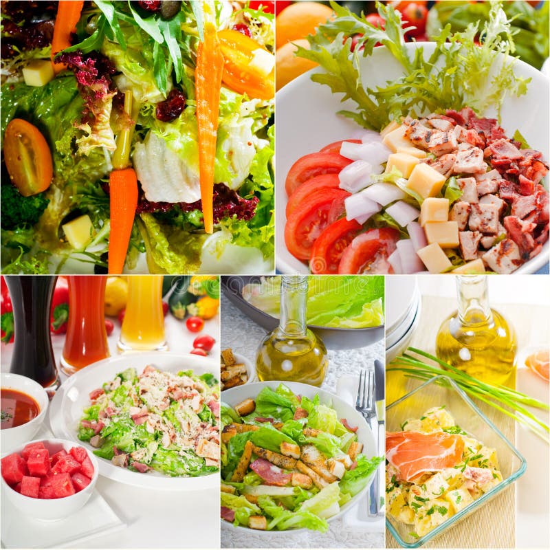 Salad Collage Composition Nested on Frame Stock Image - Image of ...