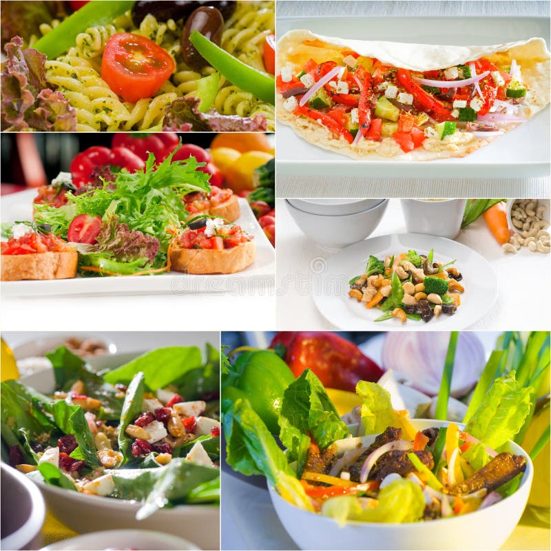 Salad Collage Composition Nested on Frame Stock Image - Image of leaf ...