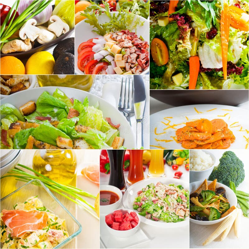 Salad Collage Composition Nested on Frame Stock Photo - Image of ...