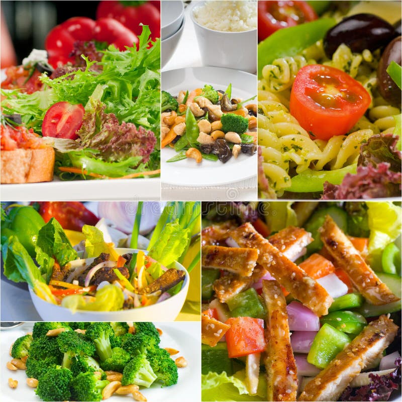 Salad Collage Composition Nested on Frame Stock Photo - Image of ...
