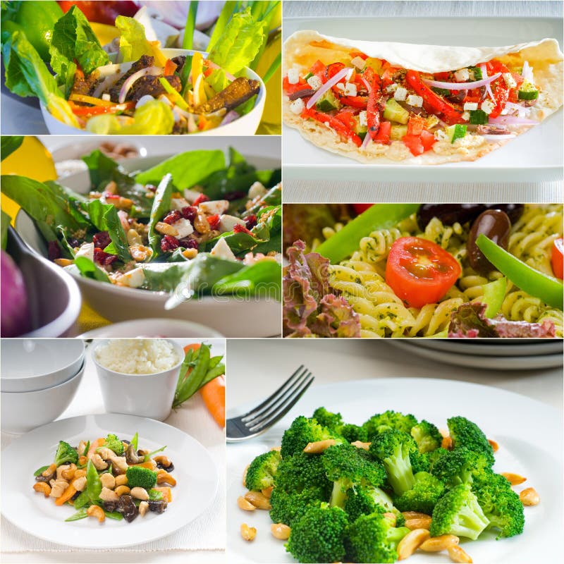 Salad Collage Composition Nested on Frame Stock Image - Image of ...