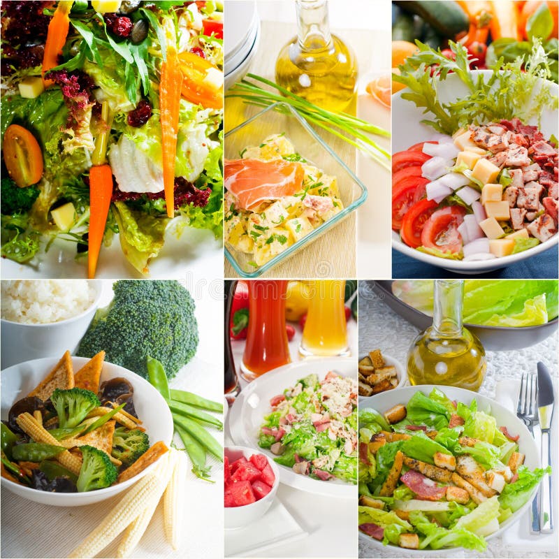 Salad Collage Composition Nested on Frame Stock Photo - Image of ...
