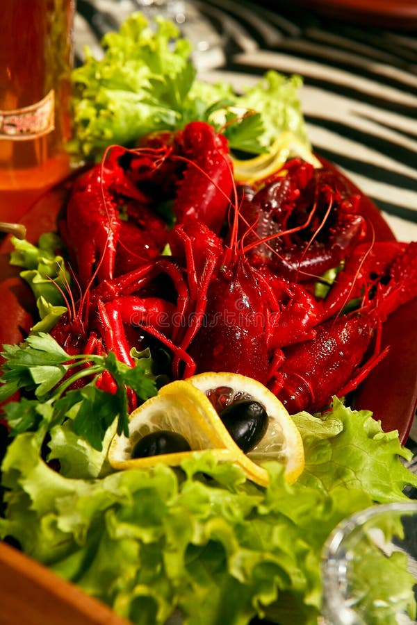 Salad with crayfish stock photo. Image of pickle, dinner - 11830870