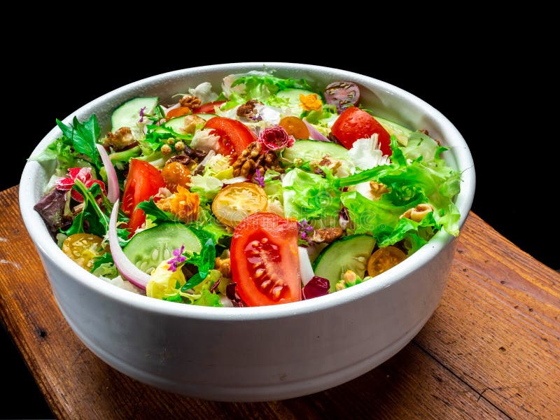 Salad of Different Types of Lettuce Stock Photo - Image of cuisine ...