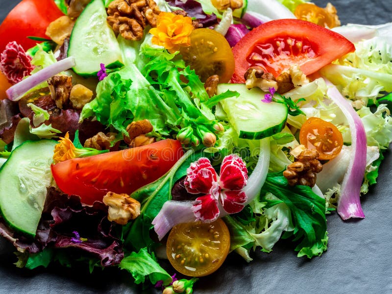 Salad of Different Types of Lettuce Stock Photo - Image of leaf, lunch ...