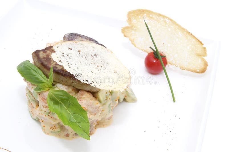 Salad and fish roe stock photo. Image of restaurant, sliced - 35100598