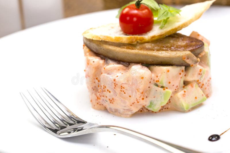 Salad and fish roe stock photo. Image of plate, olive - 35450216
