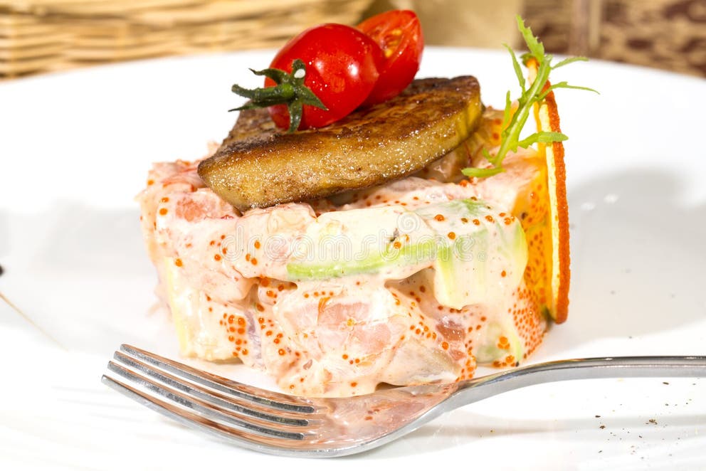 Salad and fish roe stock photo. Image of slice, restaurant - 35919094