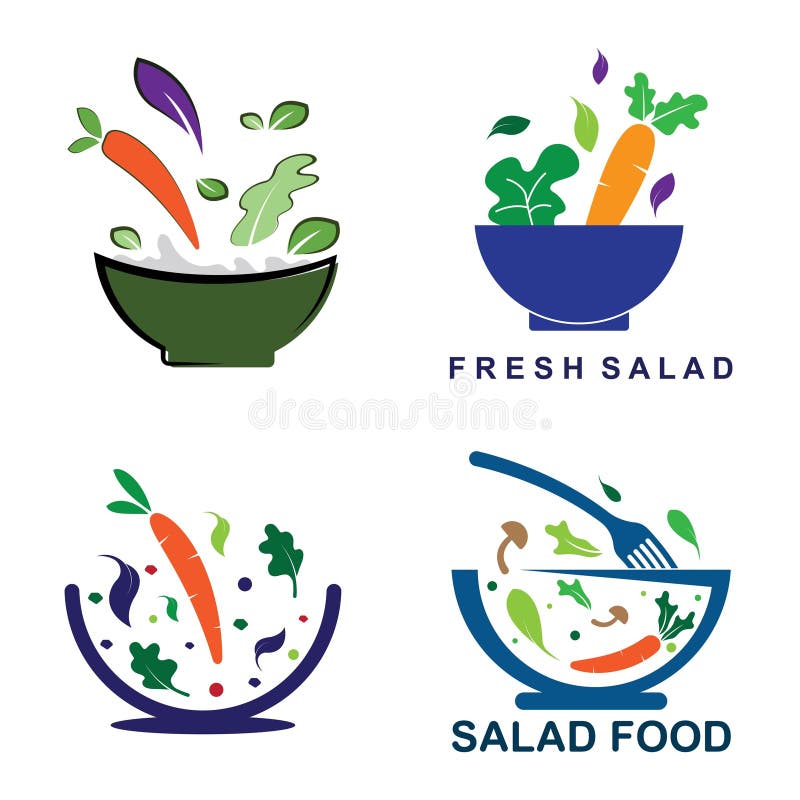 Salad Food Logo Vector Design Stock Illustration - Illustration of ...