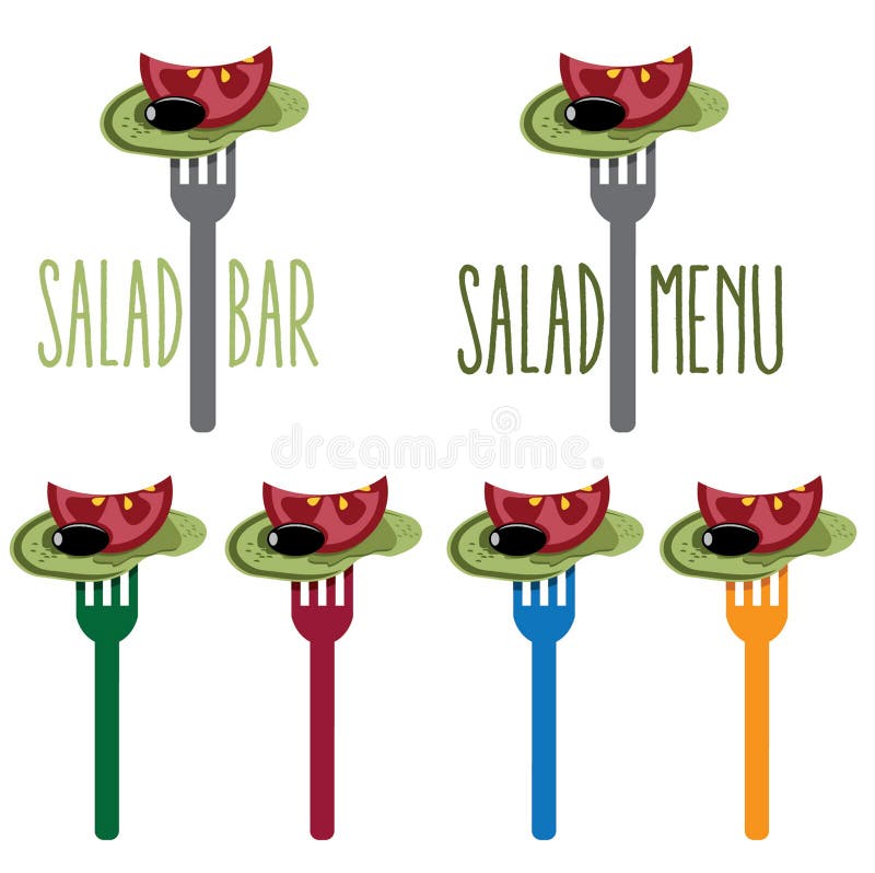 Salad in Jar with Fork Vector Design Stock Vector - Illustration of ...