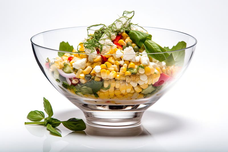 A Salad in a Glass Bowl on a Table. AI Generative Image Stock ...