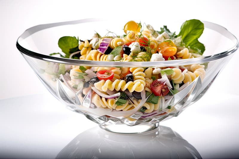 A Salad in a Glass Bowl on a Table. AI Generative Image. Stock Image ...