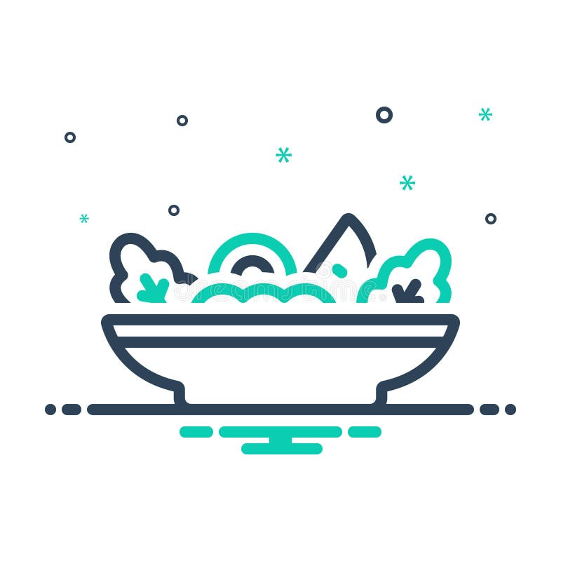 Mix Icon for Salad, Veggies and Edible Stock Illustration ...