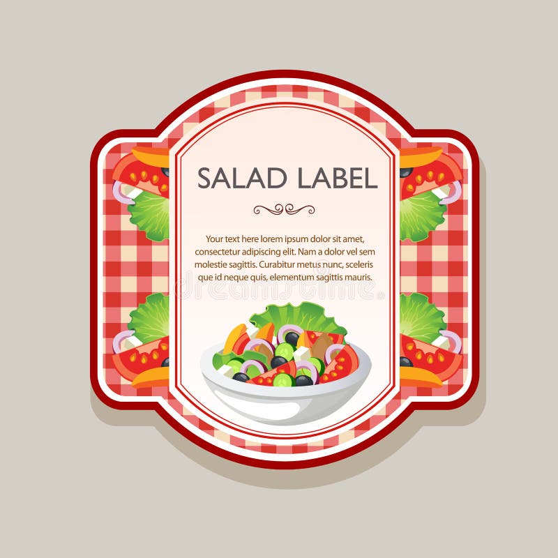 Salad label tablecloth stock vector. Illustration of homemade - 88012182