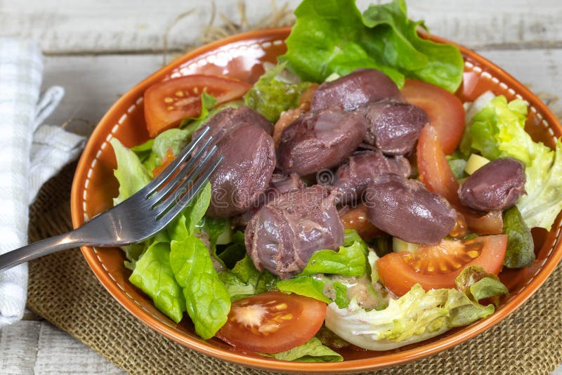 Salad with Poultry Gizzards Stock Image - Image of gizzards, poultry ...