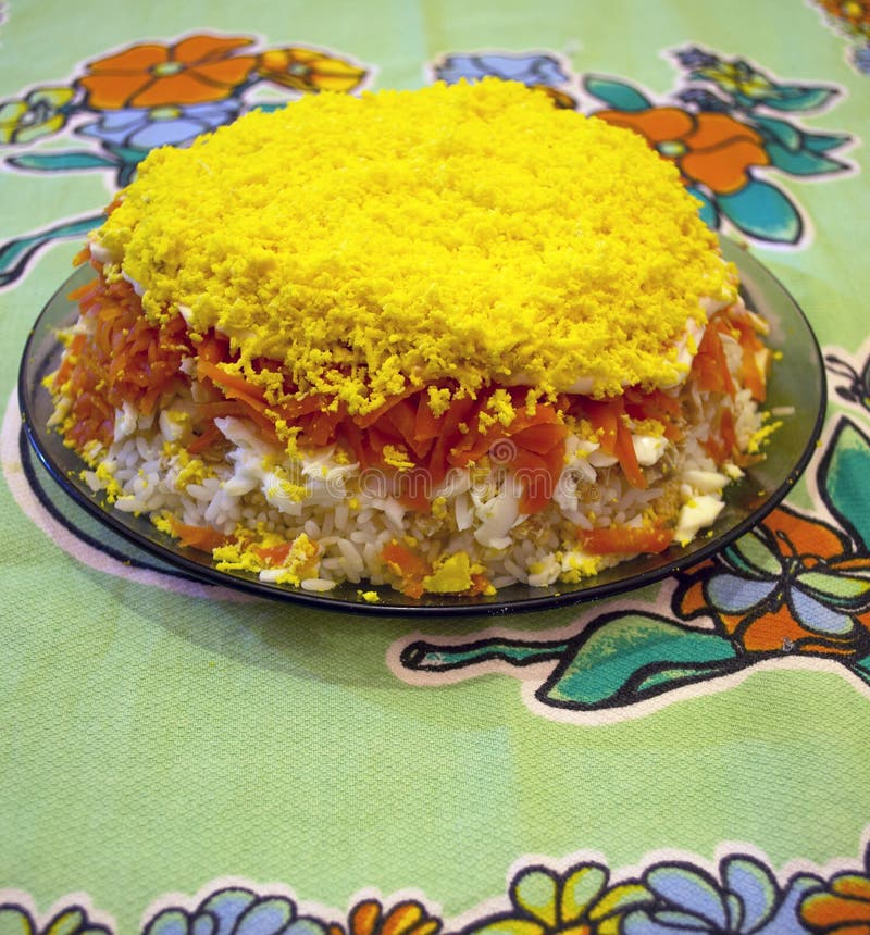 Salad Mimoza stock photo. Image of salad, lifestyle, horizontal - 35156952