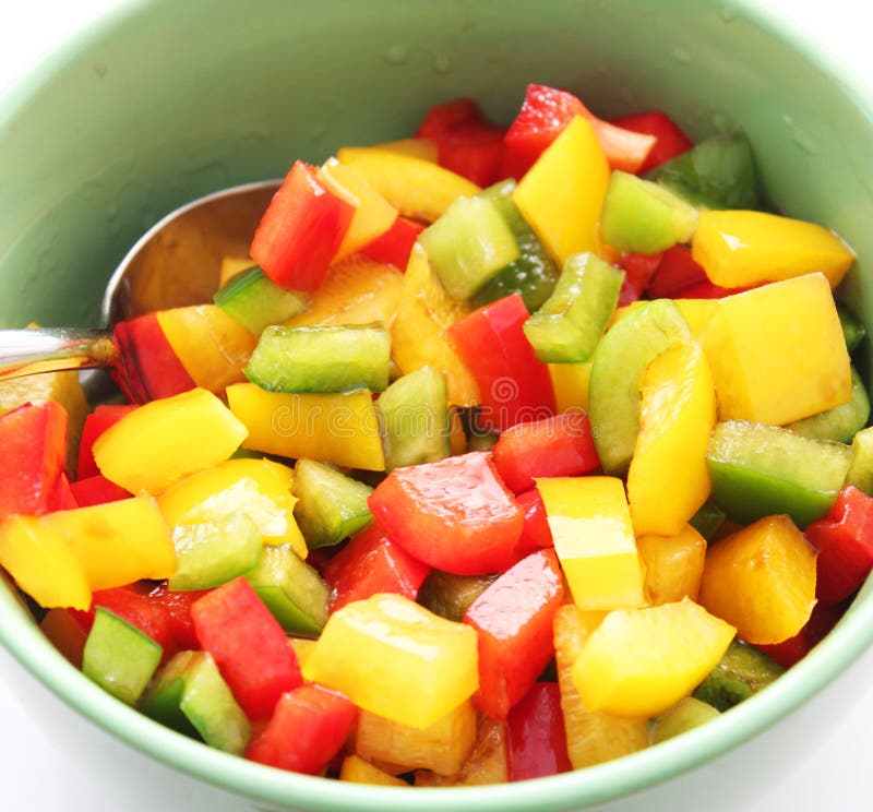 Salad of paprika stock image. Image of dinner, vitamins - 25210779