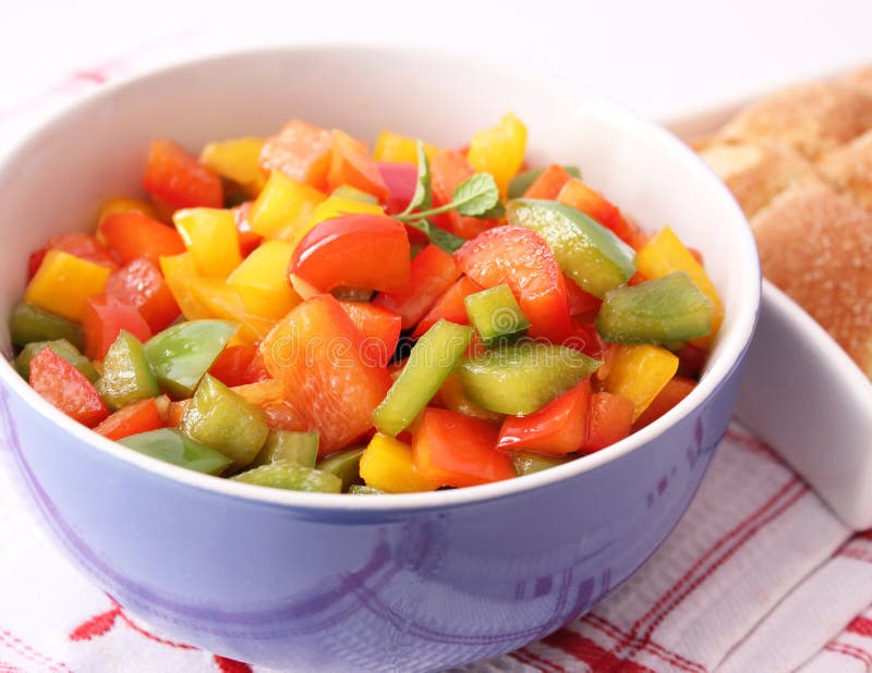 Salad of paprika stock image. Image of buffet, vegetables - 62416253