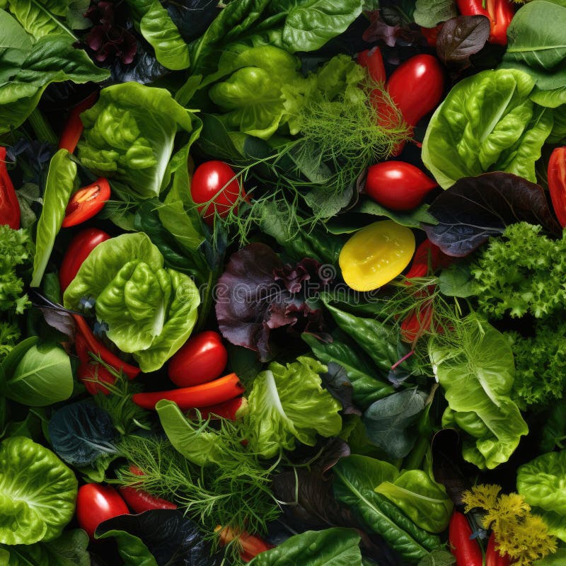 Salad Pattern Ultra Realistic Photorealistic Stock Illustration ...