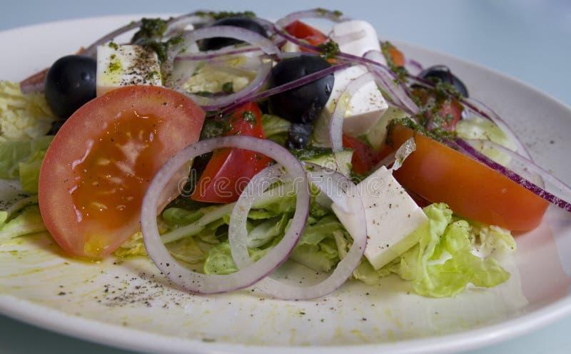 Salad on a plate stock photo. Image of green, appetizer - 11032954
