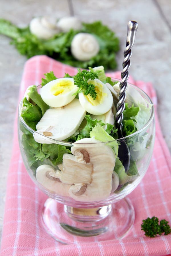 Salad with quail egg stock image. Image of bean, healthy - 16690491