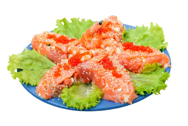 Salad with Red Salmon Caviar - Sea Star Stock Image - Image of meal ...