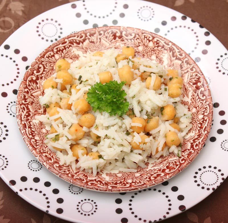 Salad of rice stock image. Image of peas, chick, salad - 56268595