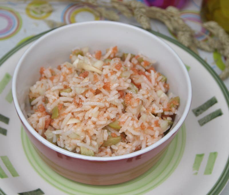 Salad of rice and fish stock photo. Image of snack, coleslaw - 99755430