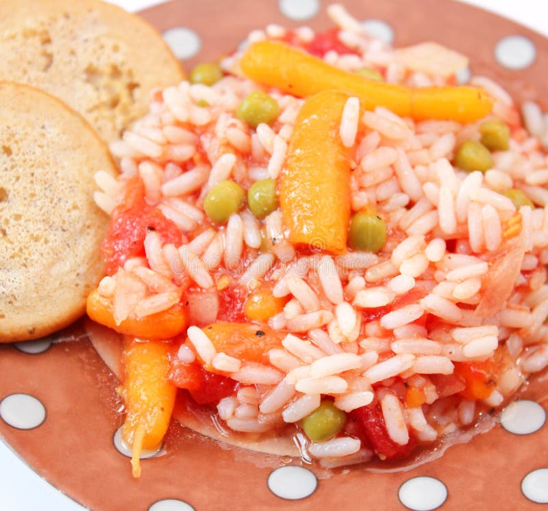 Salad of Rice with Peas and Carrots Stock Photo - Image of salad ...