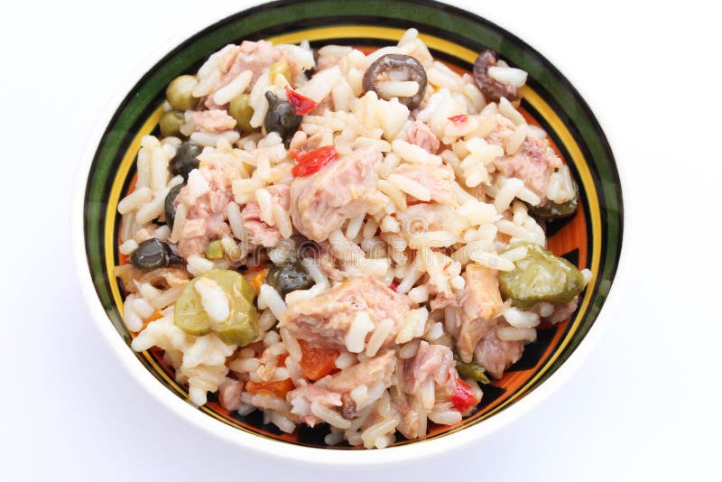 A Salad of Rice and Tuna Fish Stock Image - Image of freshness, rice ...