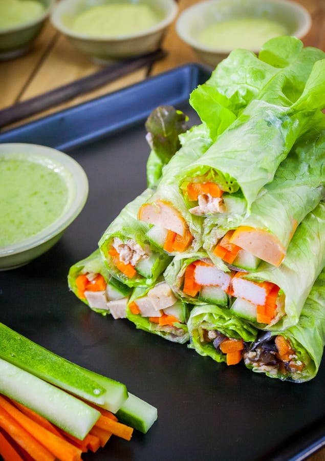 Salad roll stock image. Image of tuna, appetizer, snack - 83308325