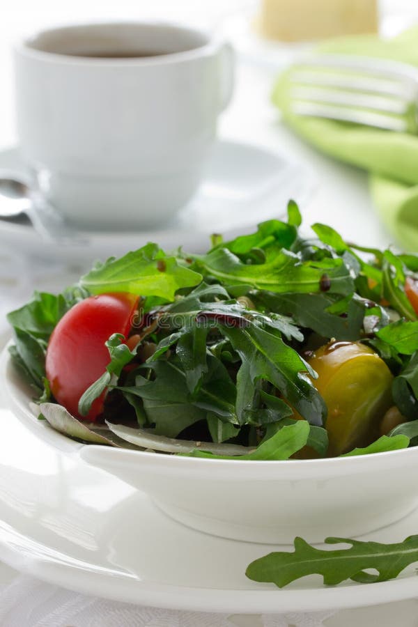 Salad with ruccola stock image. Image of eating, space - 30370663