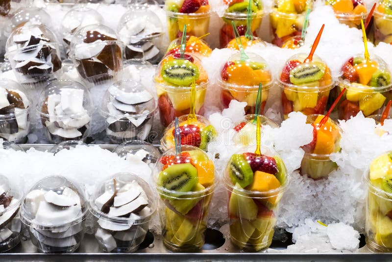 Salad Sliced from Fresh Fruit Stock Image - Image of lunch, dessert ...