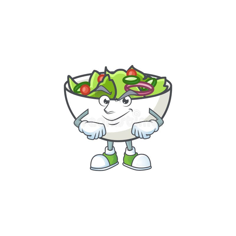 Salad of Smirking Character in the Cartoon Stock Vector - Illustration ...