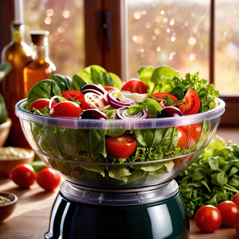 Salad Spinner Kitchen Tool Equipment To Separate Liquid from Salad ...