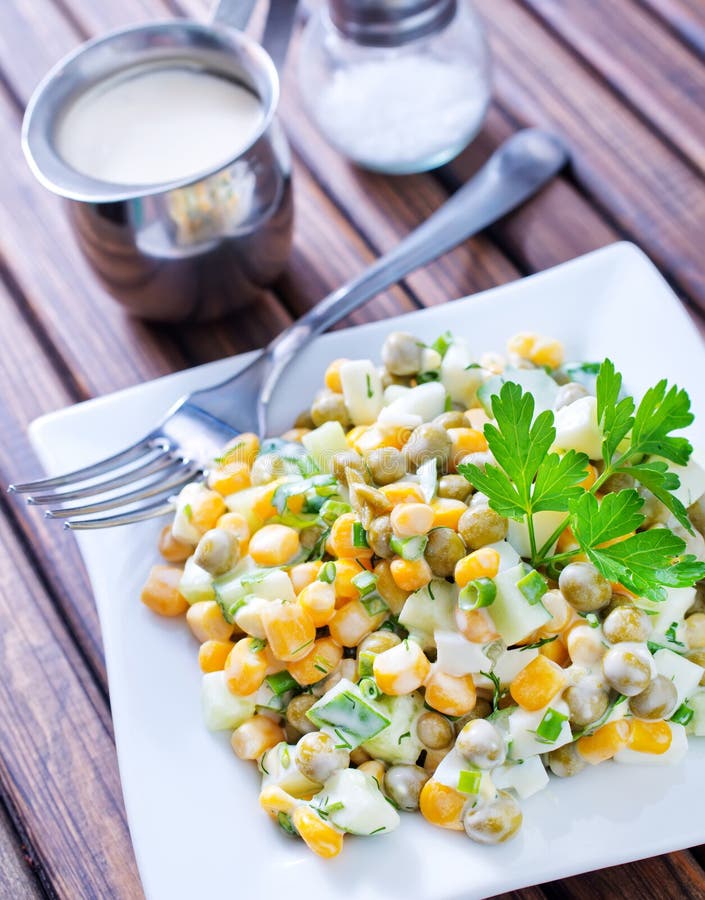 Salad stock image. Image of corn, lunch, dietary, onions - 41469815