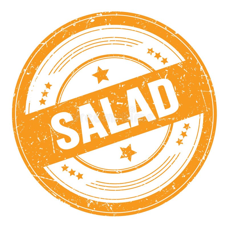 SALAD Text on Orange Round Grungy Stamp Stock Illustration ...